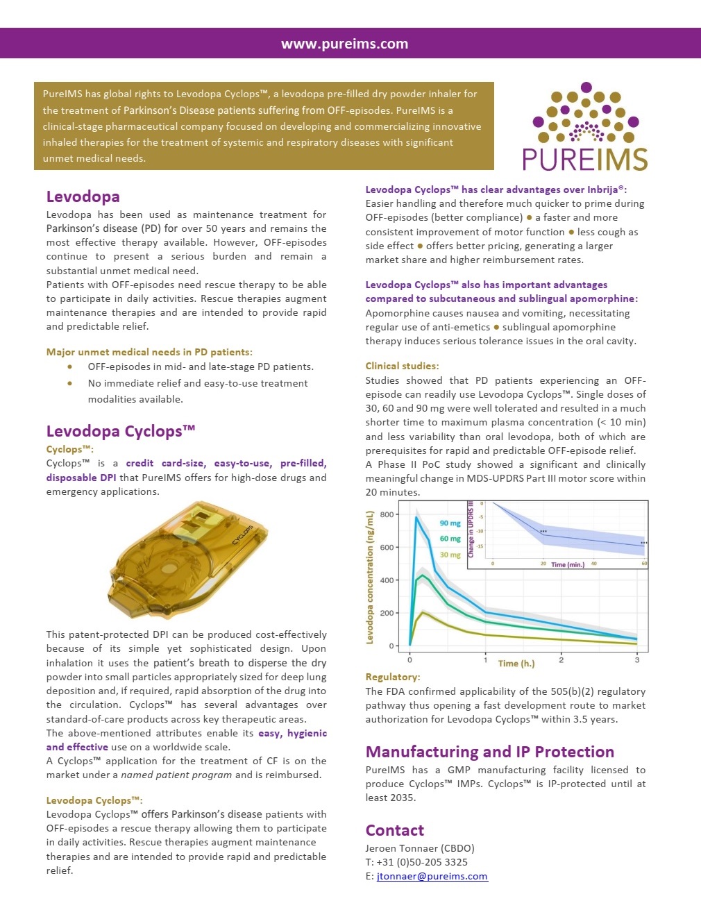 Pipeline and products - PureIMS