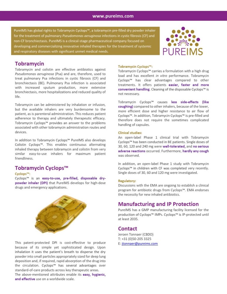 Pipeline and products - PureIMS