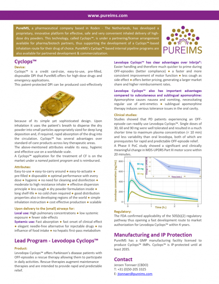 Pipeline and products - PureIMS