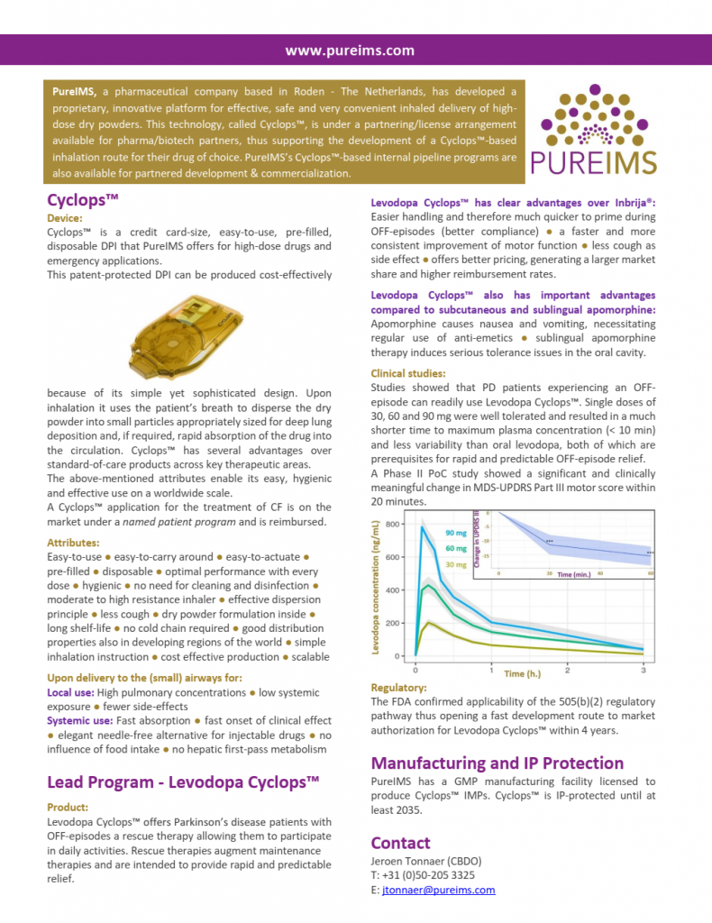 Pipeline and products - PureIMS